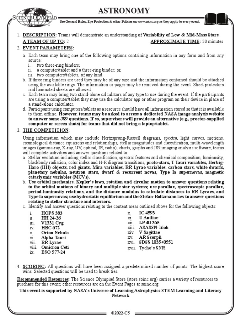 Astronomy Rules | PDF | Stars | Stellar Astronomy