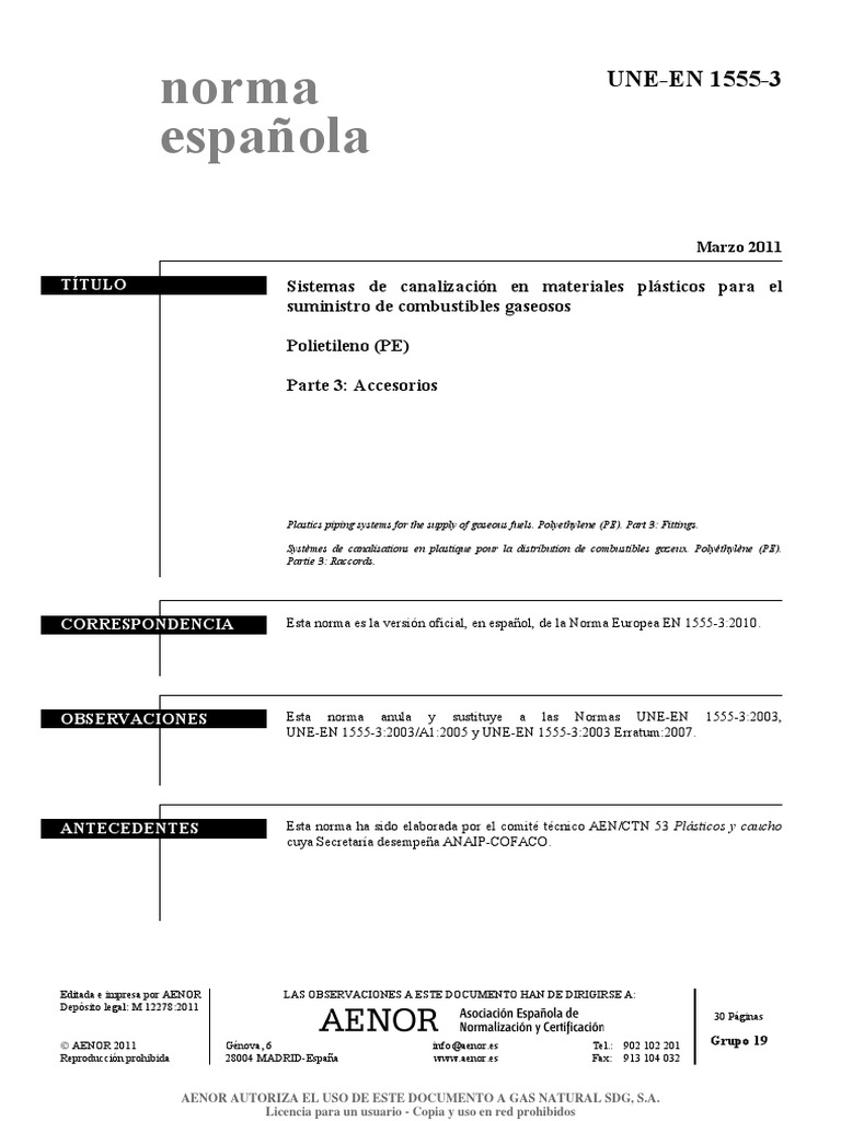 Norma en 1555 3 Espan 1555 32003a12005 y Une en 1555 32003 Anexo A ...