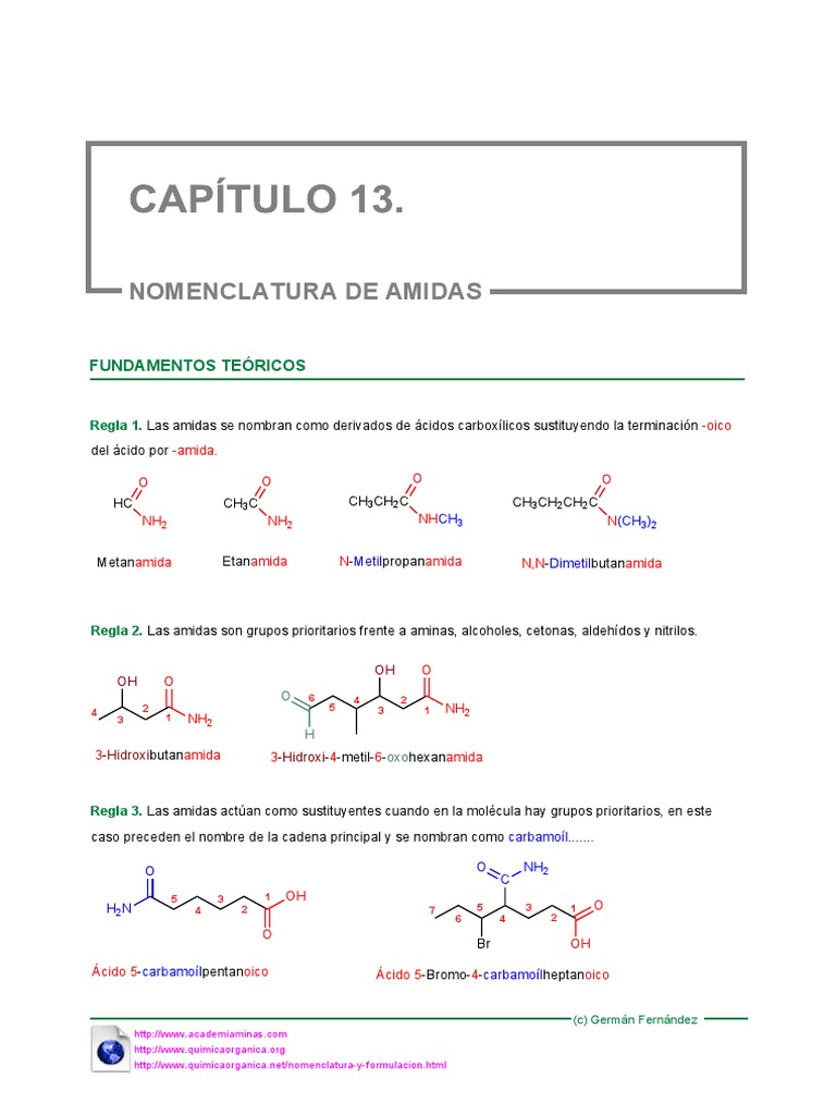 Nomenclatura Amida | PDF | Amida | Química