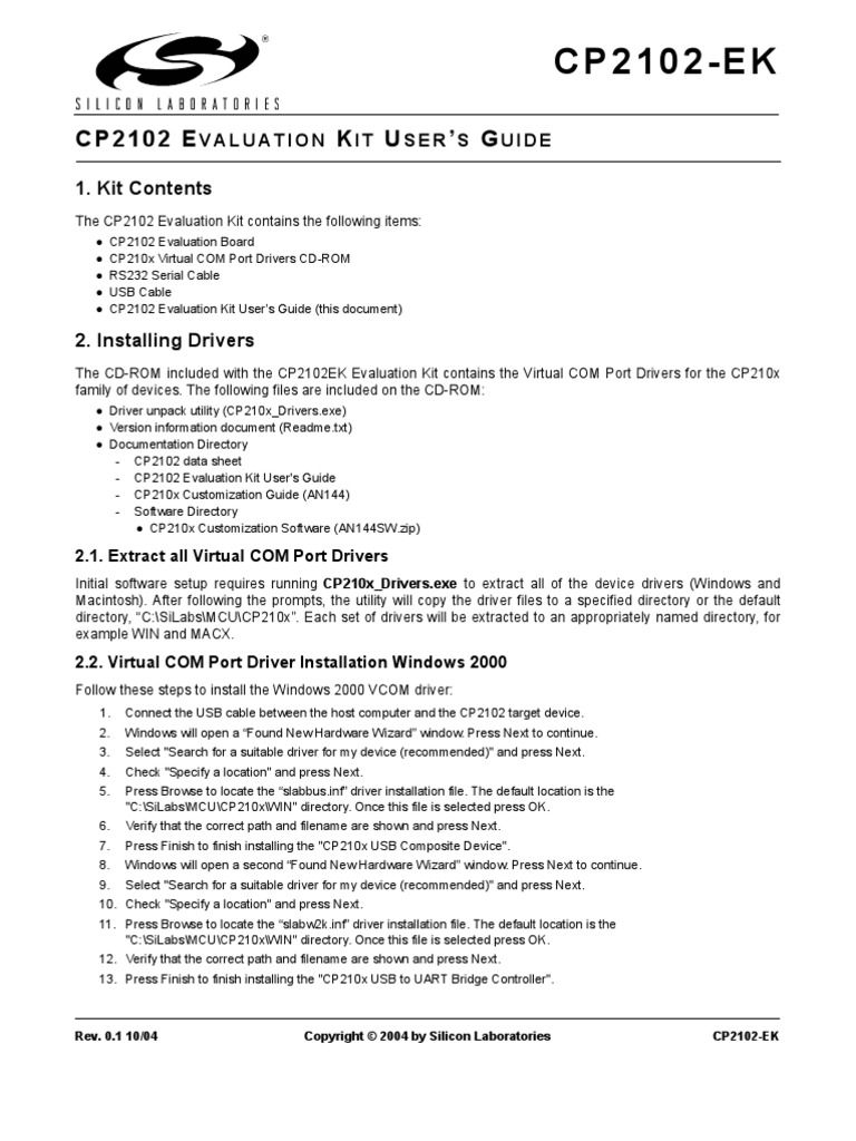 CP2102 Ek | PDF | Device Driver | Usb