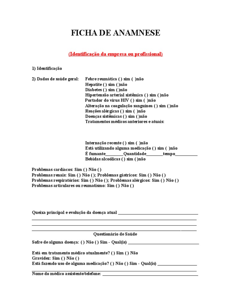 Skinbooster Anamnese | PDF