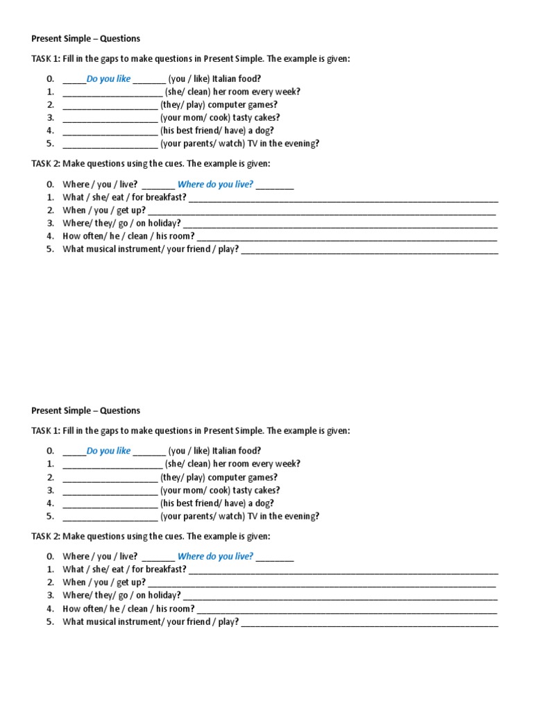 Present Simple QUESTIONS | PDF | Language Arts & Discipline
