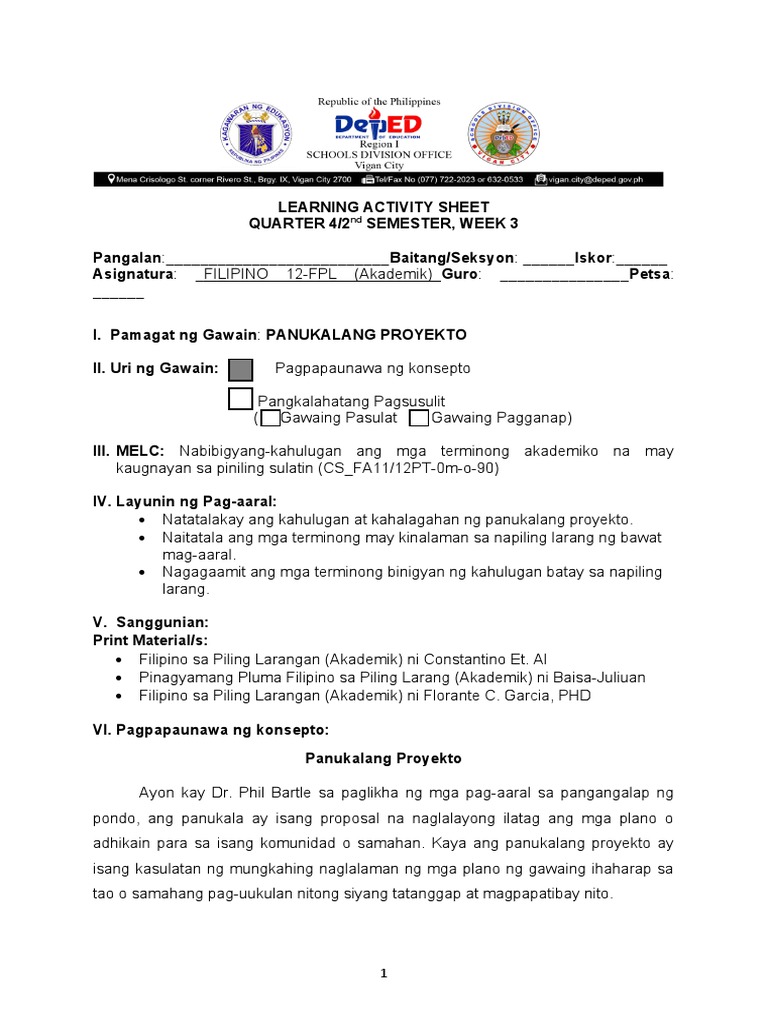 Las Fil12 Q4 W3 | PDF