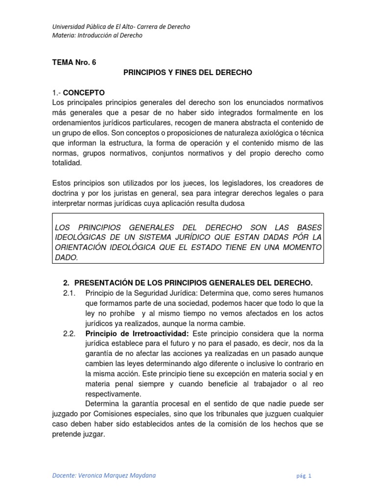 TEMA 6 Principios y Fines Del Derecho | PDF | Justicia | Crimen y violencia TEMA 6 Principios y Fines Del Derecho | PDF | Justicia | Crimen y violencia