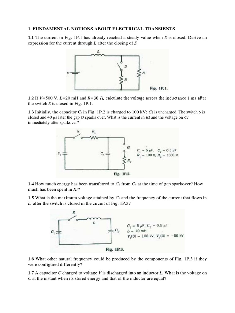 Analysis of Electrical Transients and Switching Events in Power Systems | PDF | Capacitor ...