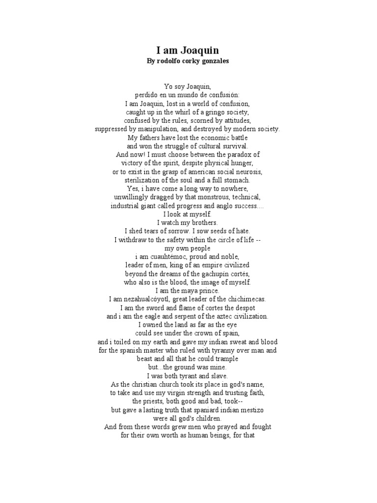 I Am Joaquin | PDF | Mexico