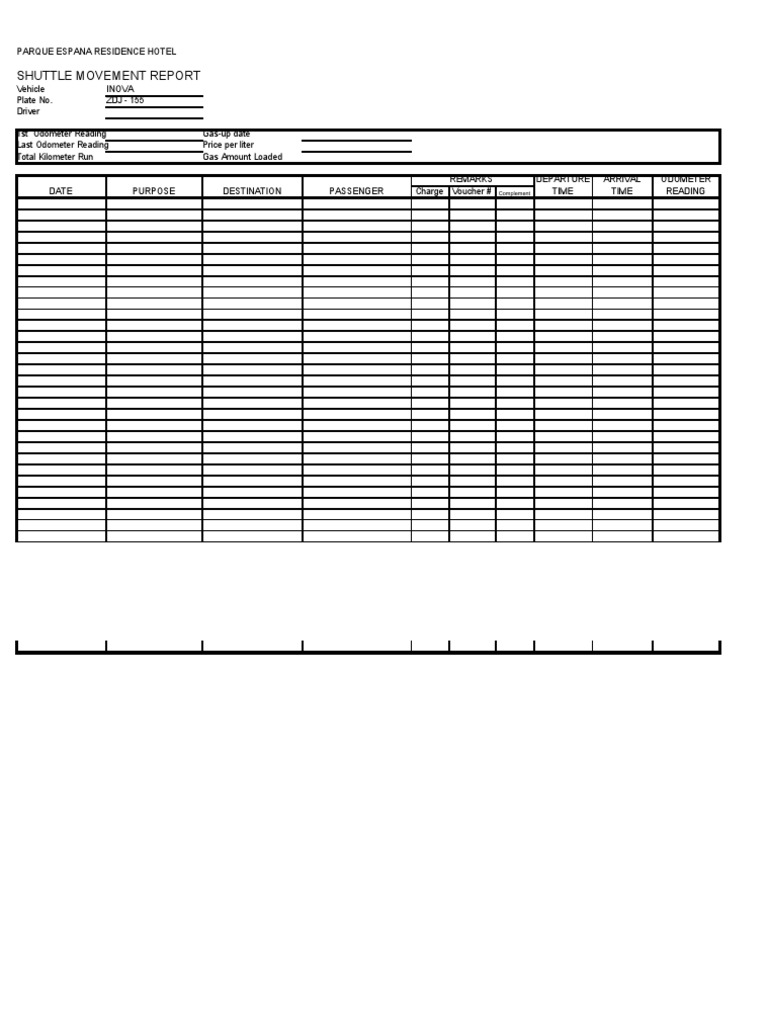 Parque España Hotel Shuttle Report | PDF | Computers