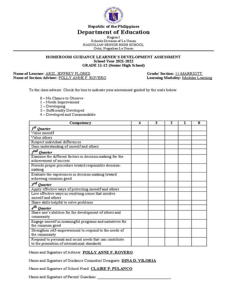 Department of Education: Republic of The Philippines | PDF | Learning ...