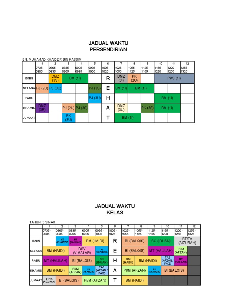 Jadual Waktu | PDF