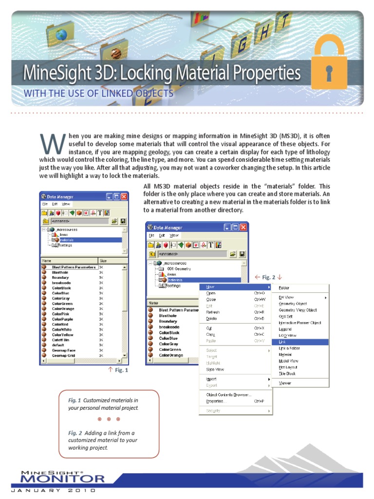 Minesight 3D: Locking Material Properties: With The Use of Linked Objects | PDF | System ...