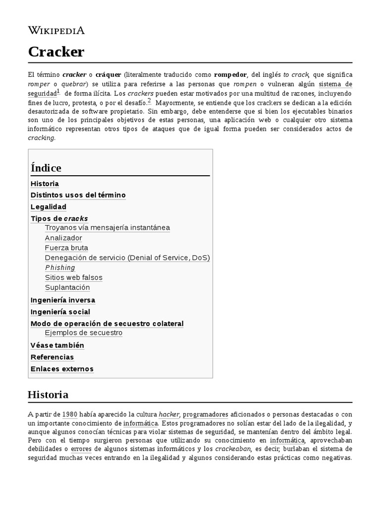 Cracker | PDF | Hacker de seguridad | Informática