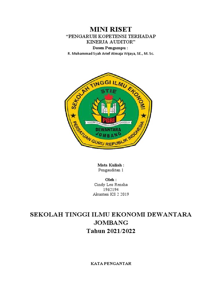 Mini Riset - Cindy Leo Rensha - 1962194 - Pengauditan - Akuntansi KS2 2019 | PDF