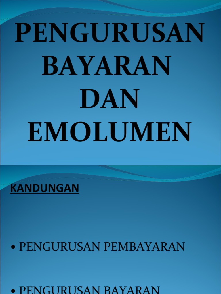 Pengurusan Bayaran Dan Emolumen | PDF