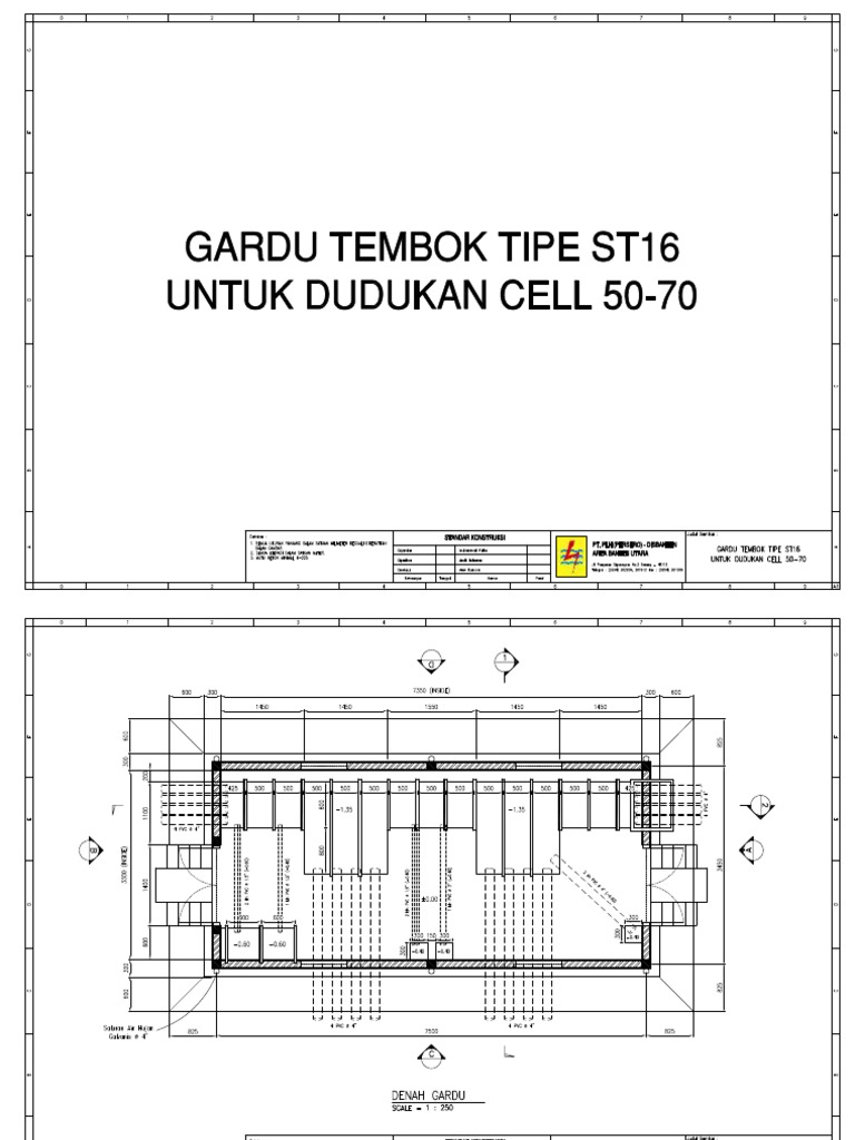 Drawing GARDU DISTRIBUSI - UP3 BTU 2020 Type ST 16 Cell 50-70 | PDF