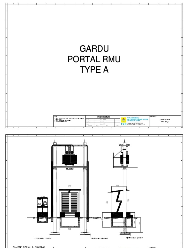 Drawing GARDU PORTAL RMU DISTRIBUSI - UP3 BTU 2020 Type A | PDF