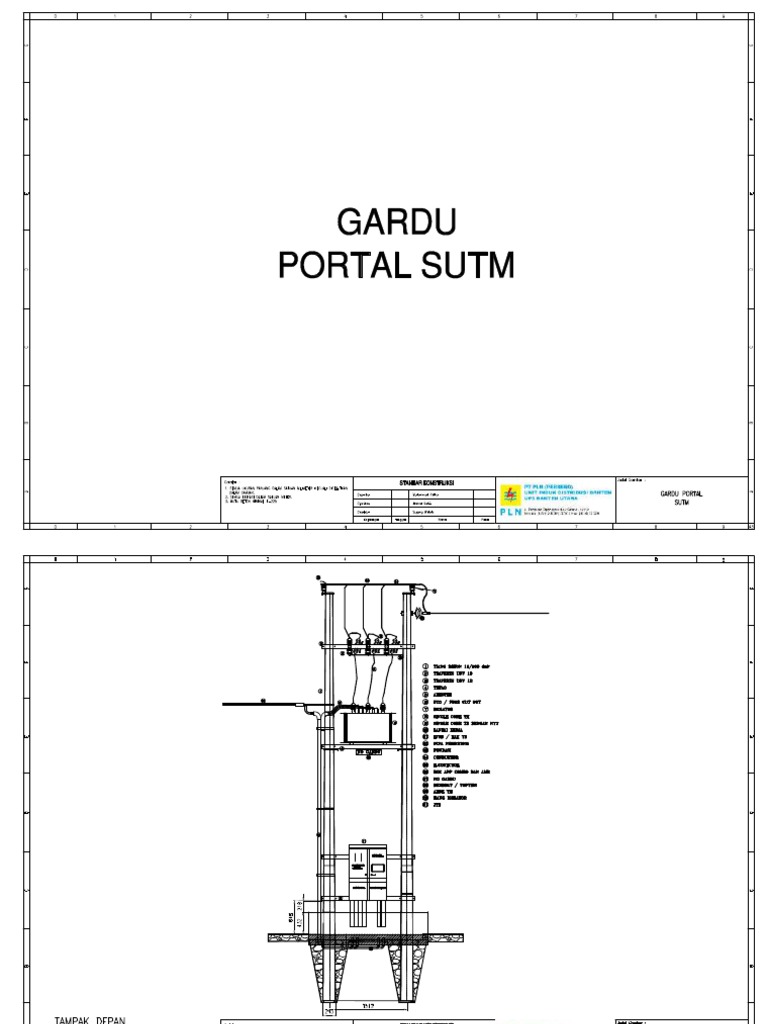 Drawing GARDU PORTAL SUTM DISTRIBUSI - UP3 BTU 2020 | PDF