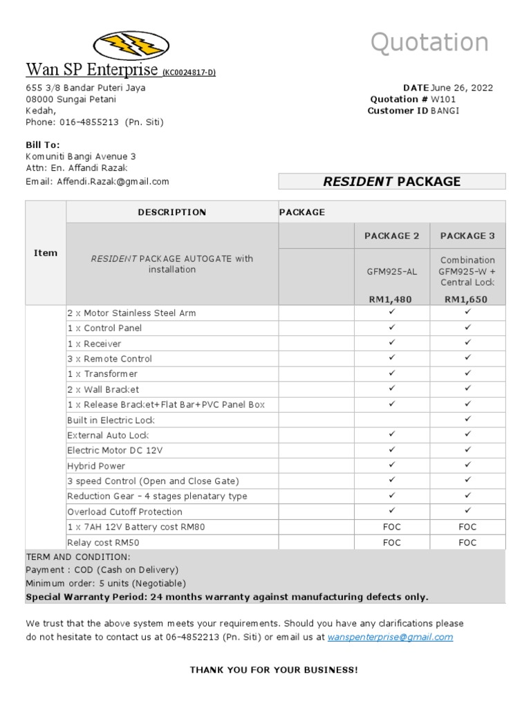 Quotation 2018 | PDF | Electrical Engineering | Manufactured Goods