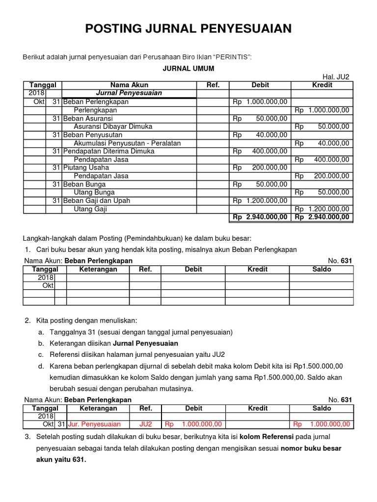 Proses Posting Jurnal Penyesuaian | PDF | Hukum