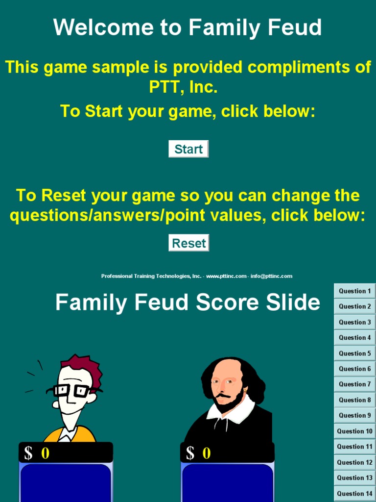 Family Feud Game Setup Guide | PDF