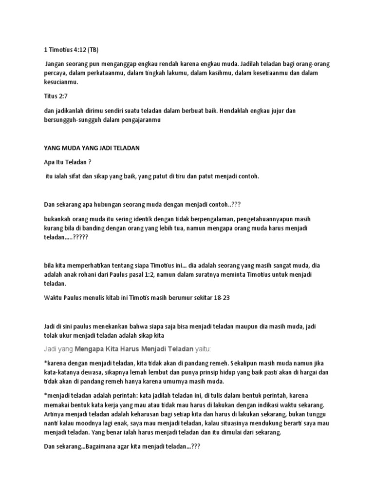 1 Timotius 4 | PDF
