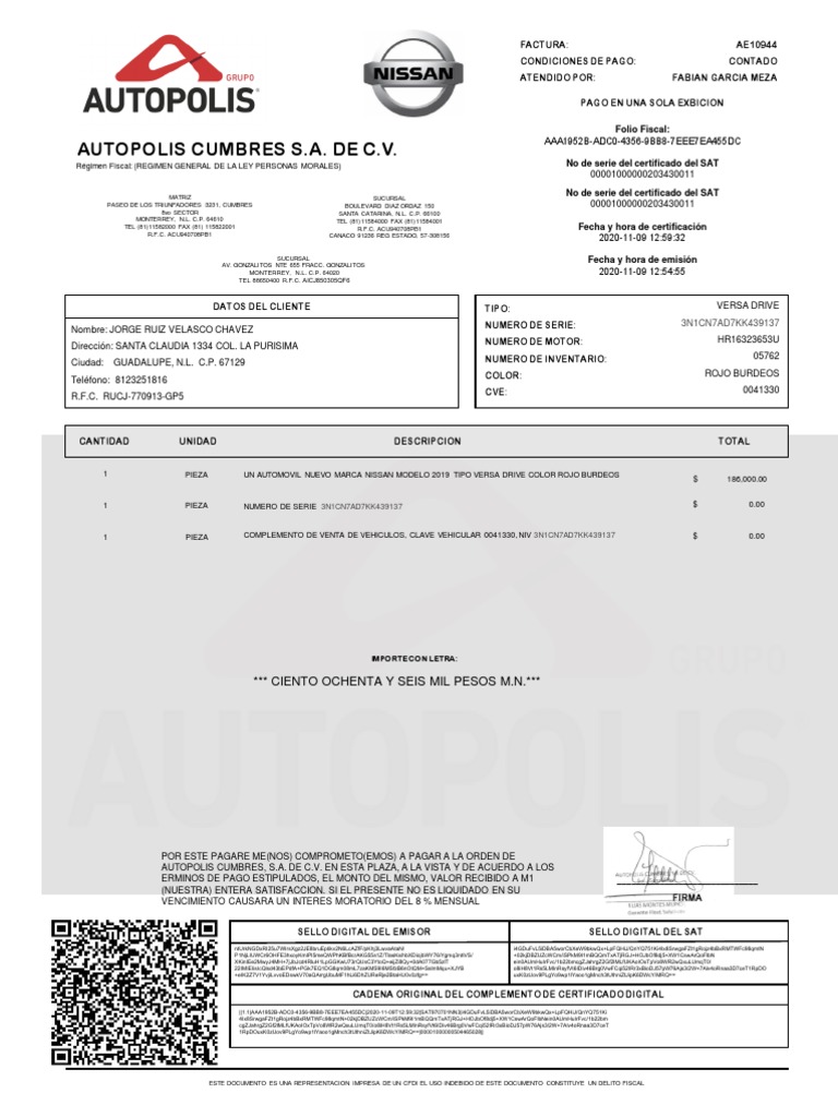 Plantilla Factura Autopolis | PDF