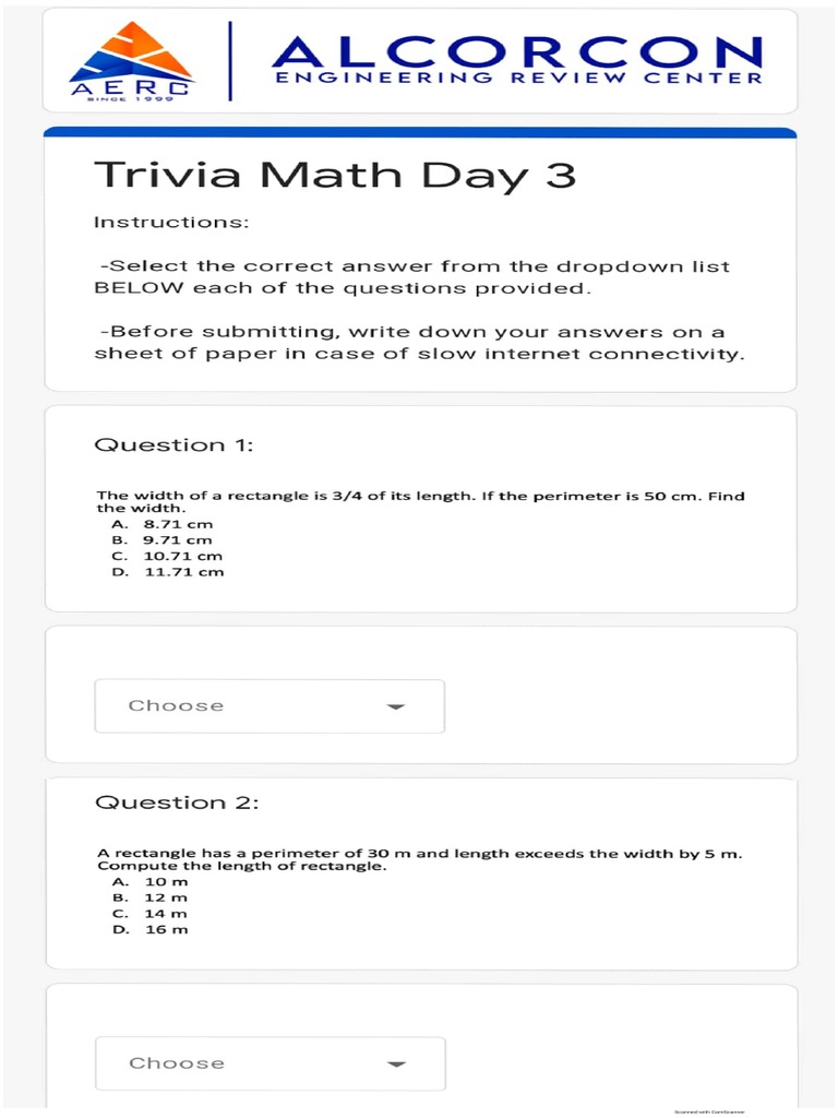 Trivia Math Day 3 | PDF