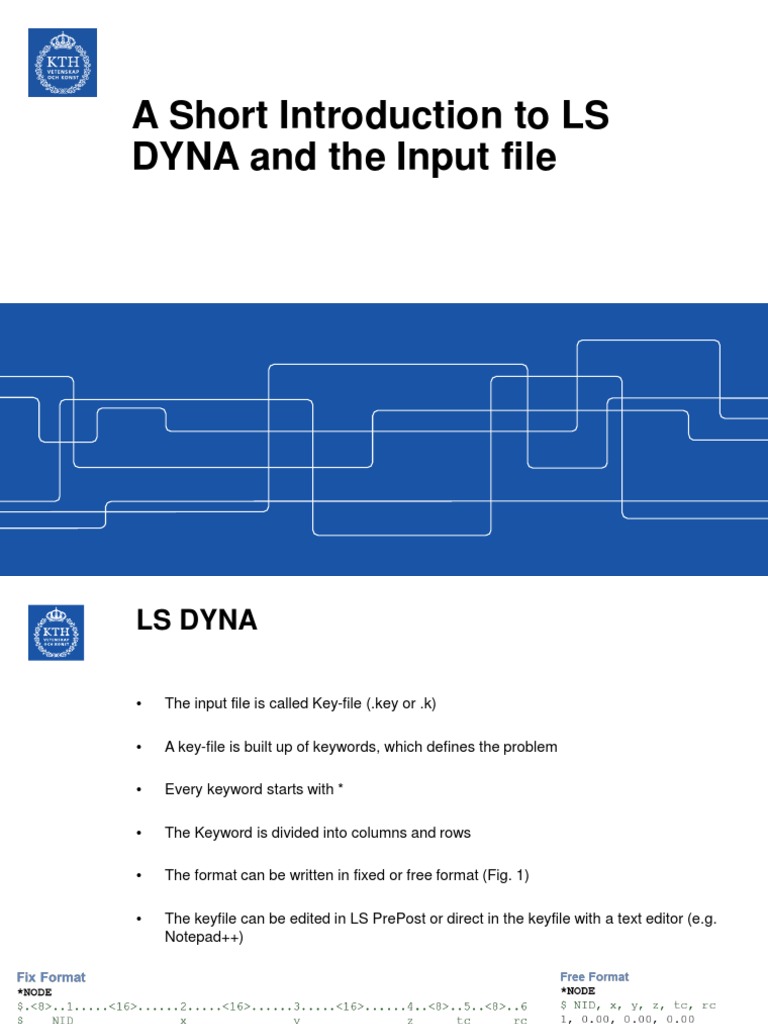 A Short Introduction About Ls Dyna And The Ls Prepost Pdf Computing