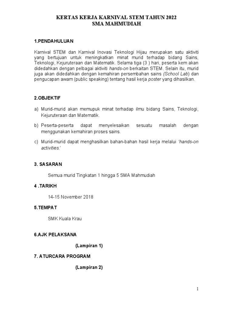 Karnival STEM 2022 SMA Mahmudiah | PDF