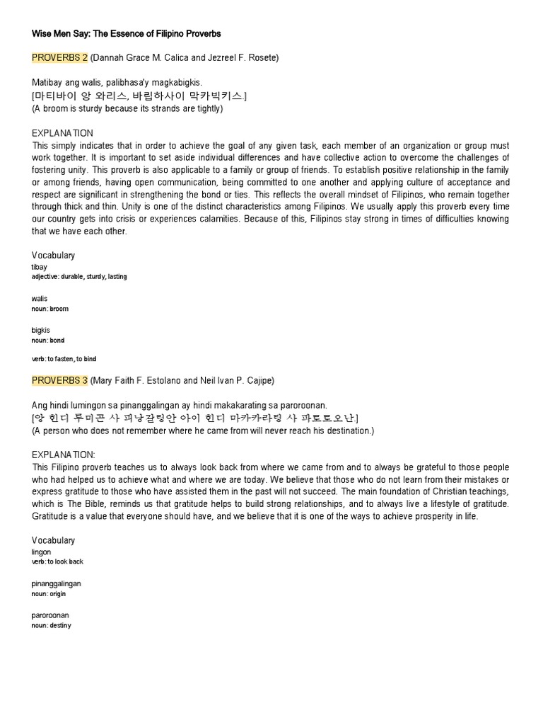 FINAL Wise Men Say The Essence of Filipino Proverbs | PDF