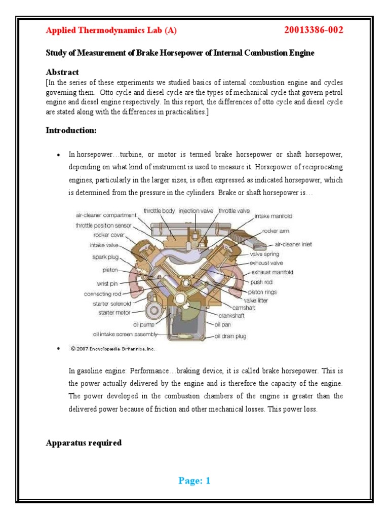 Applied Thermodynamic Lab | PDF | Diesel Engine | Engines