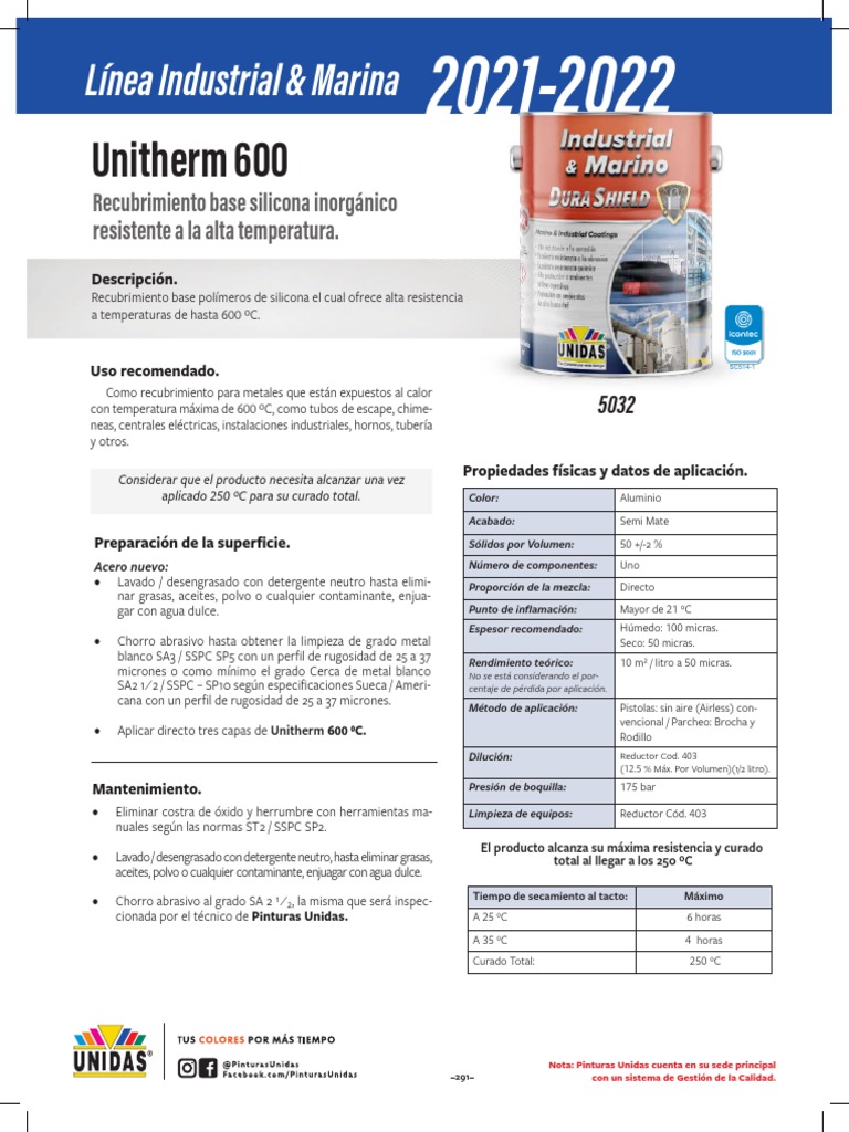 Unitherm 600 | PDF | Agua | Residuos