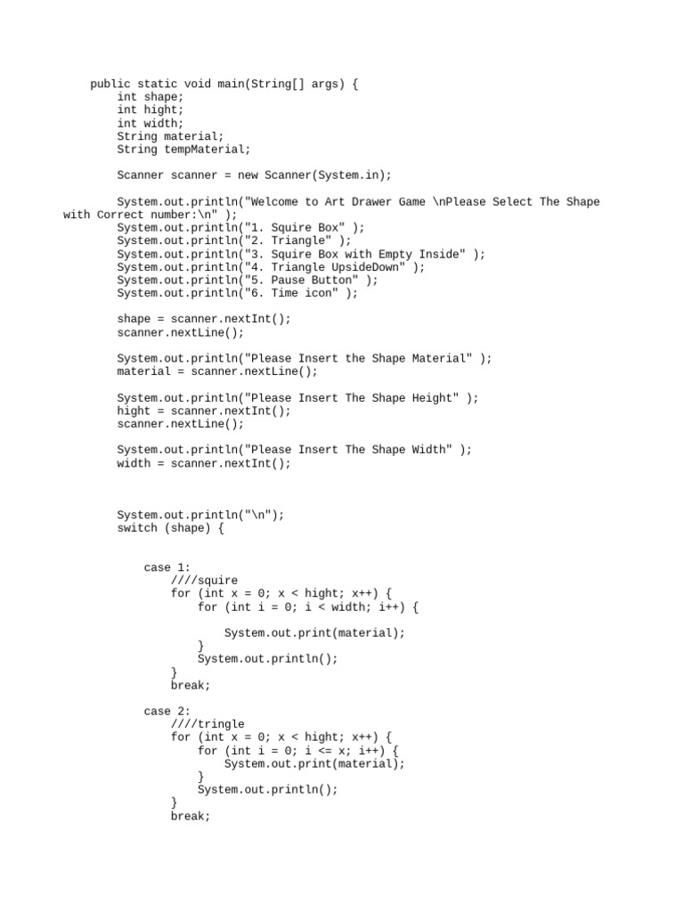 An Interactive Console Application for Drawing Different Shapes Based ...