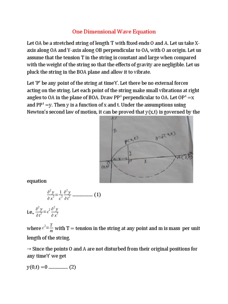 Wave Equation Pdf Sine Tension Physics