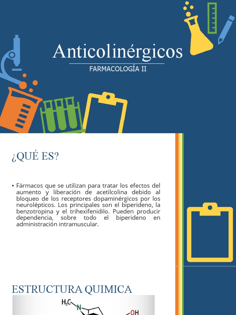 Anticolinérgicos | PDF | Química medicinal | Medicina CLINICA