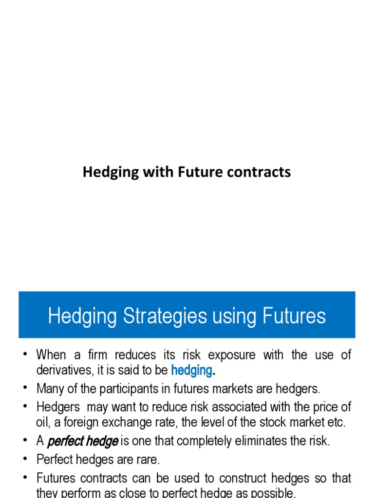 02 - Week No. 04 Hedging With Future Contracts-1 | PDF | Hedge (Finance ...