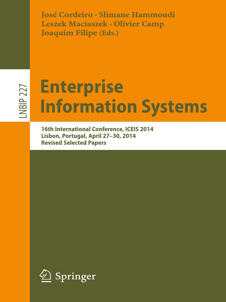 Enterprise Information Systems 2015 | PDF | Visualization (Graphics) | Data