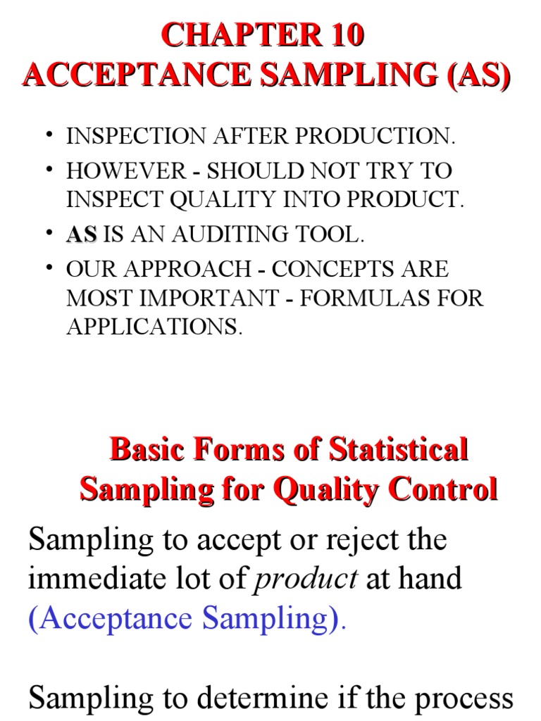 Acceptance Sampling (As) | PDF | Sampling (Statistics) | Statistics