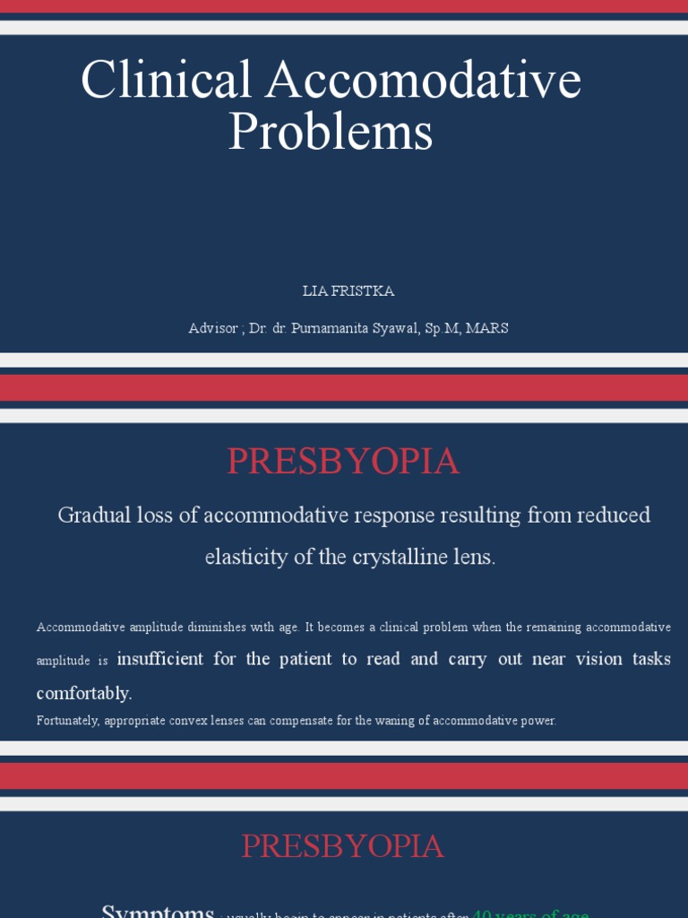 Clinical Accomodation Problems | PDF | Glasses | Myopia