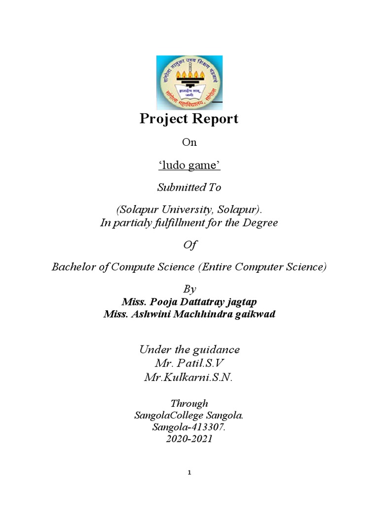 Project Report: Ludo Game' | PDF | Menu (Computing) | Software Engineering