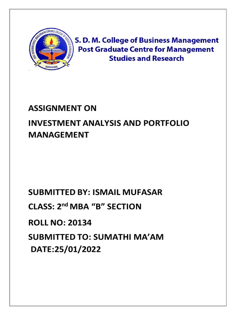 Iapm Assignment | PDF | Stocks | Mark To Market Accounting