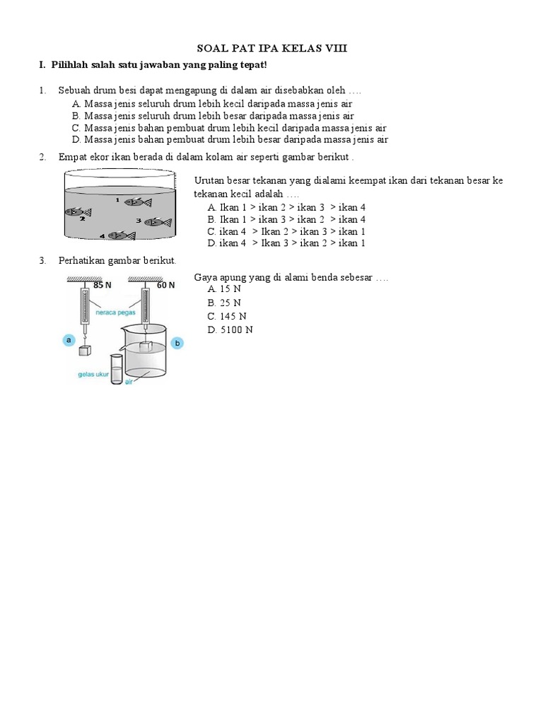 Soal Pat Ipa Kelas 8 | PDF