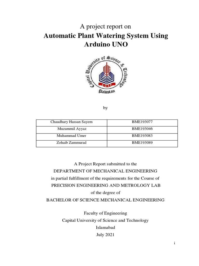 Automatic Plant Watering System Using Arduino UNO: A Project Report On ...