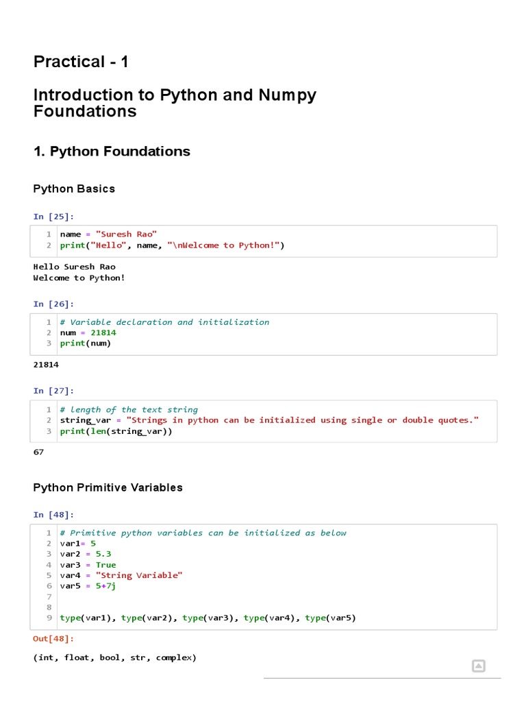 01 - To Explore Basic Python and Libraries | Download Free PDF | Matrix ...