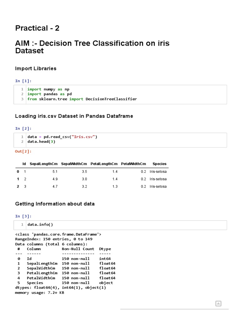 Decision Tree Classification on Iris Dataset | PDF | Cognitive Science ...