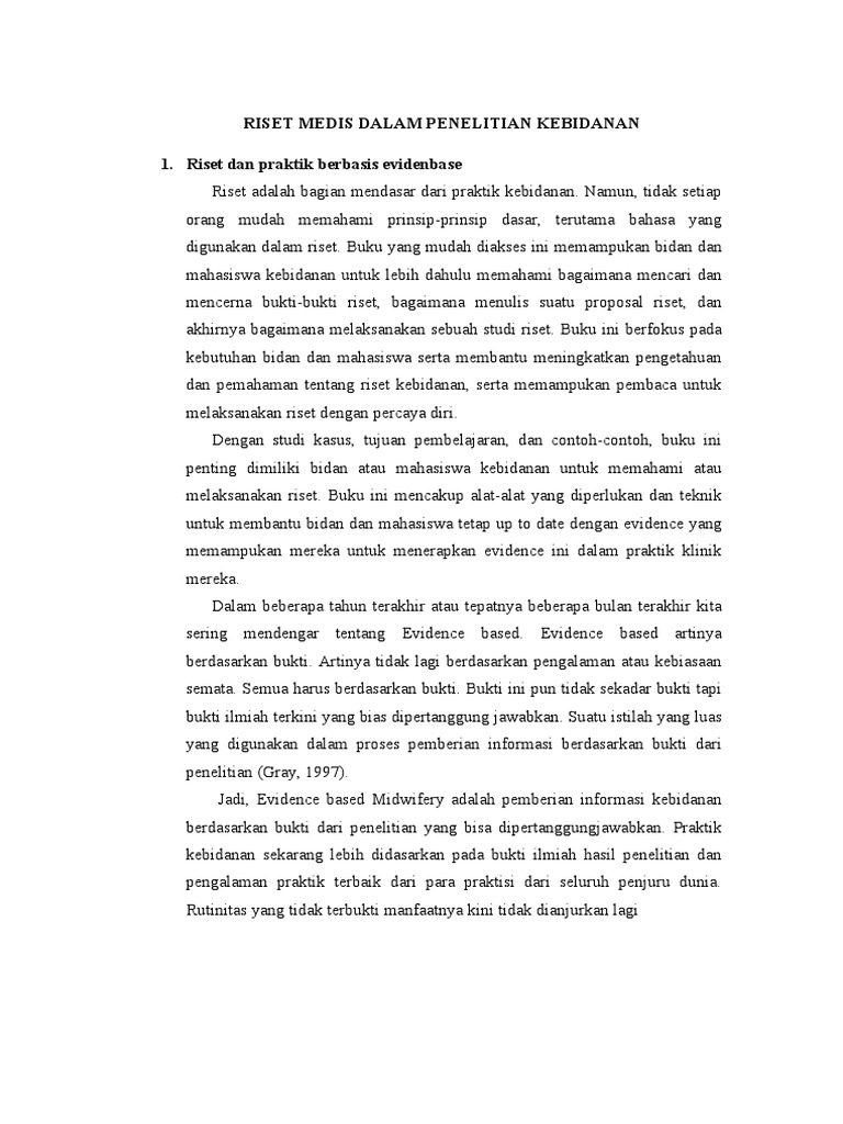 Riset Medis Dalam Penelitian Kebidanan | PDF