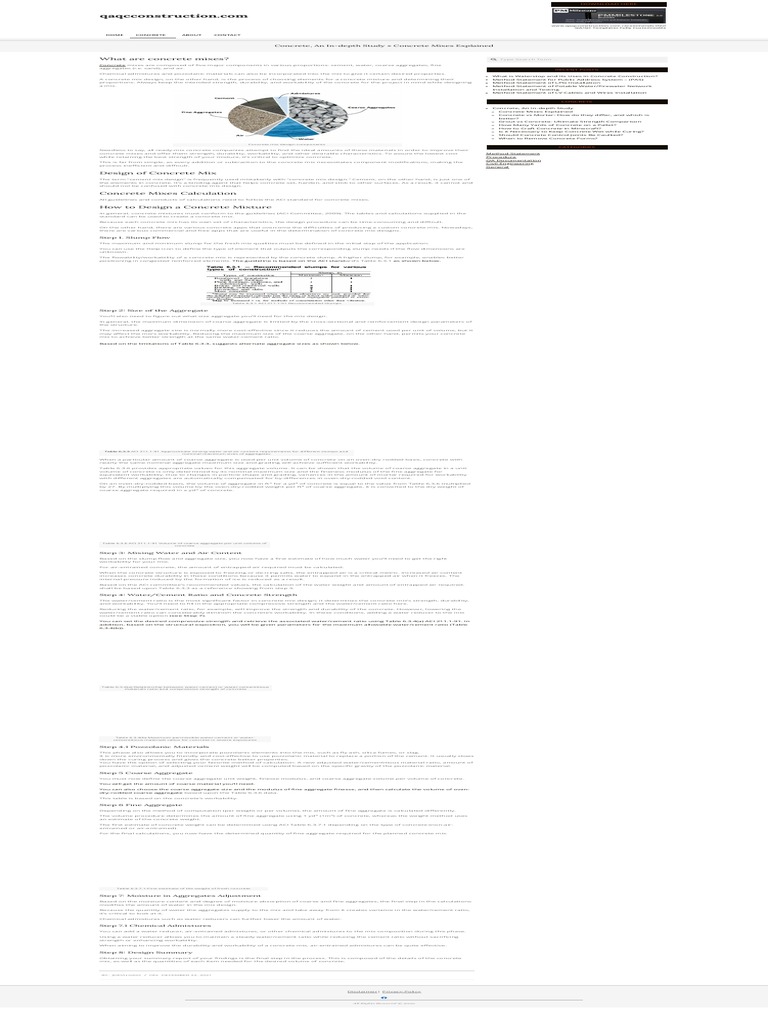 Concrete Mixes Explained - Mix Design | PDF | Concrete | Cement