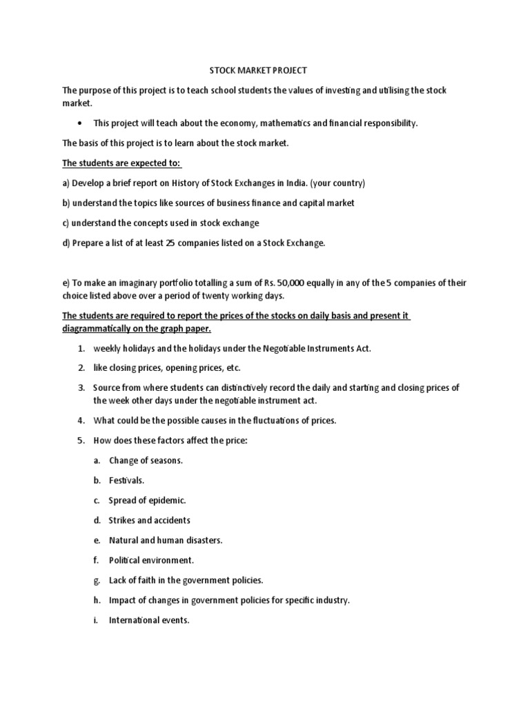 Stock Market Project | PDF