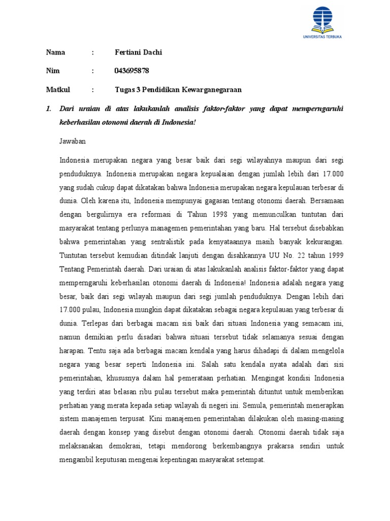 Tugas 3 PKN | PDF | Karier & Perkembangan | Ilmu Sosial