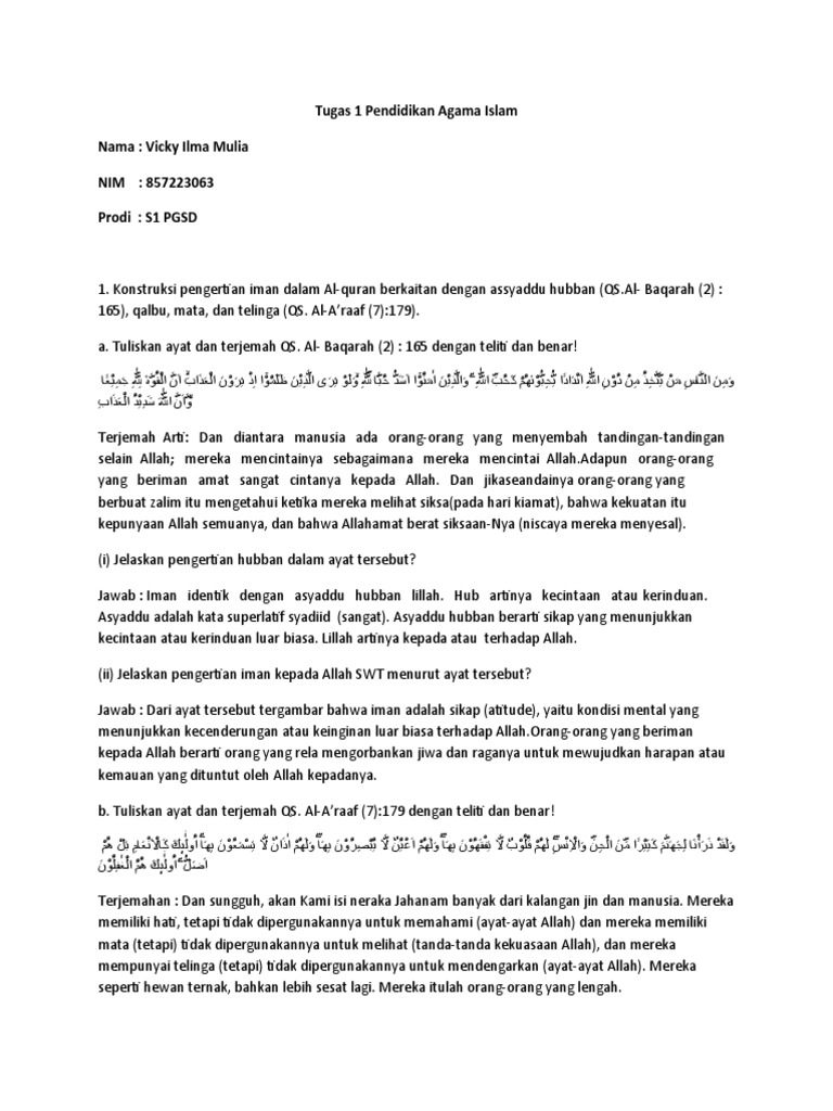 Tugas Tuton 1 PAI Vicky Ilma Mulia | PDF