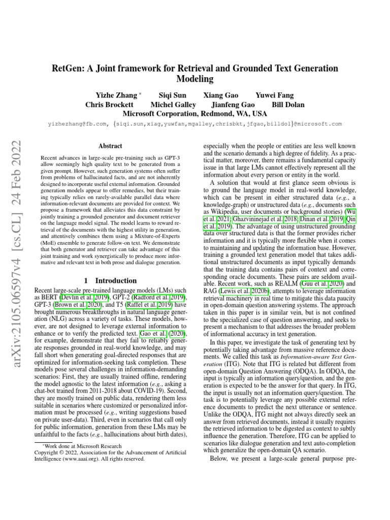 Retgen: A Joint Framework For Retrieval and Grounded Text Generation ...